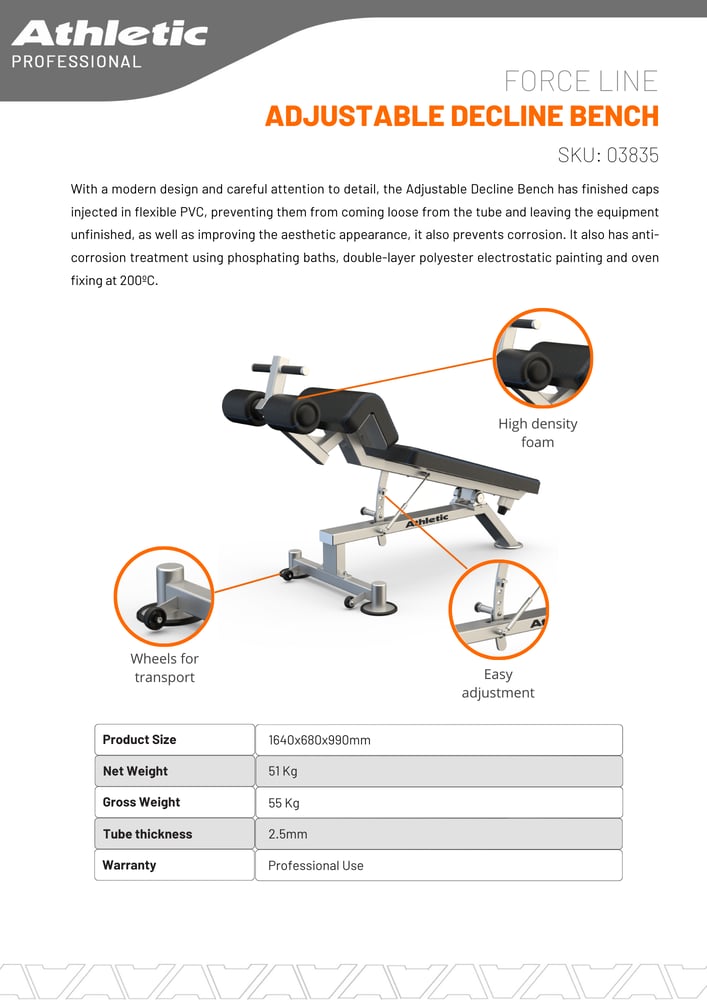 FORCE LINE - ADJUSTABLE DECLINE BENCH