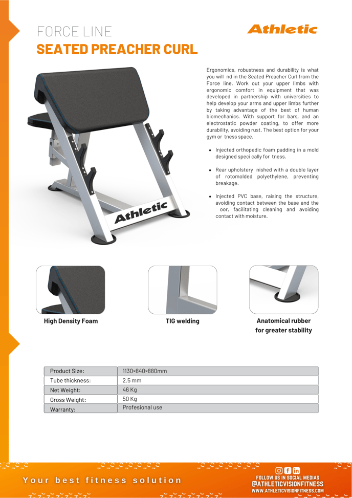 FORCE LINE - SEATED PREACHER CURL