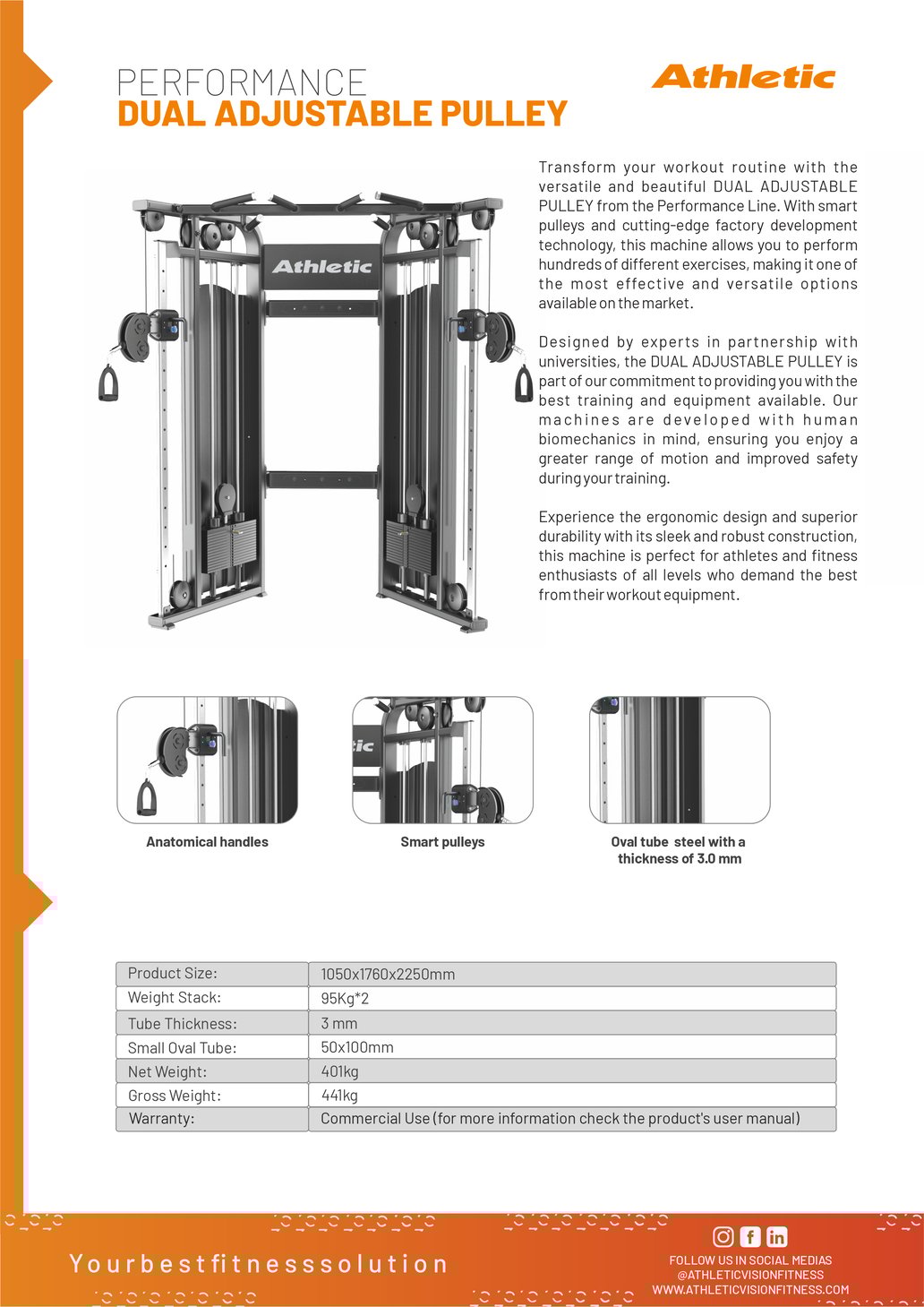 PERFORMANCE LINE - DUAL ADJUSTABLE PULLEY