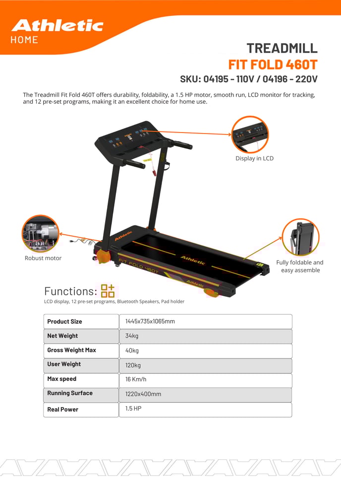 TREADMILL FIT FOLD - 460T
