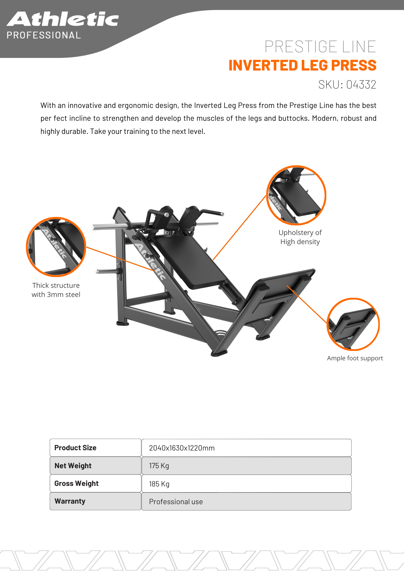 PRESTIGE LINE INVERTED LEG PRESS