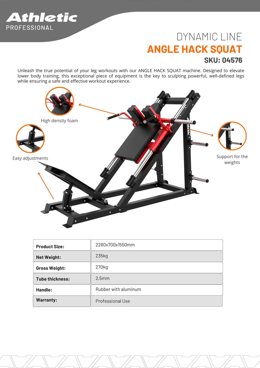 DYNAMIC LINE - ANGLE HACK SQUAT