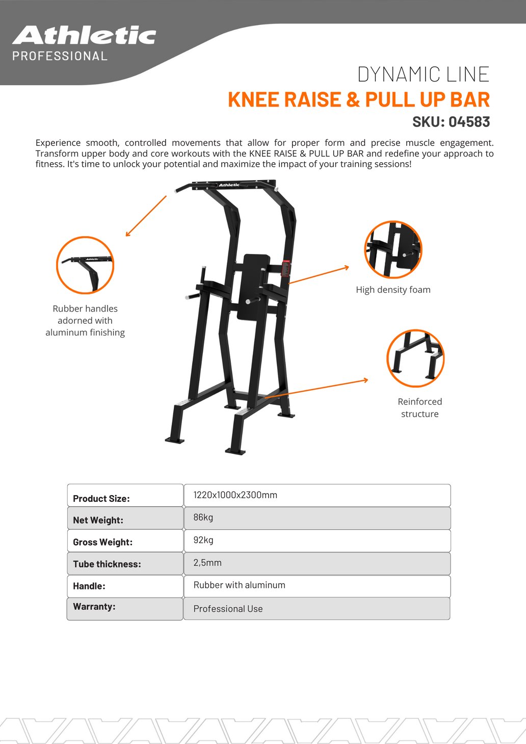 DYNAMIC LINE - KNEE RAISE & PULL UP BAR