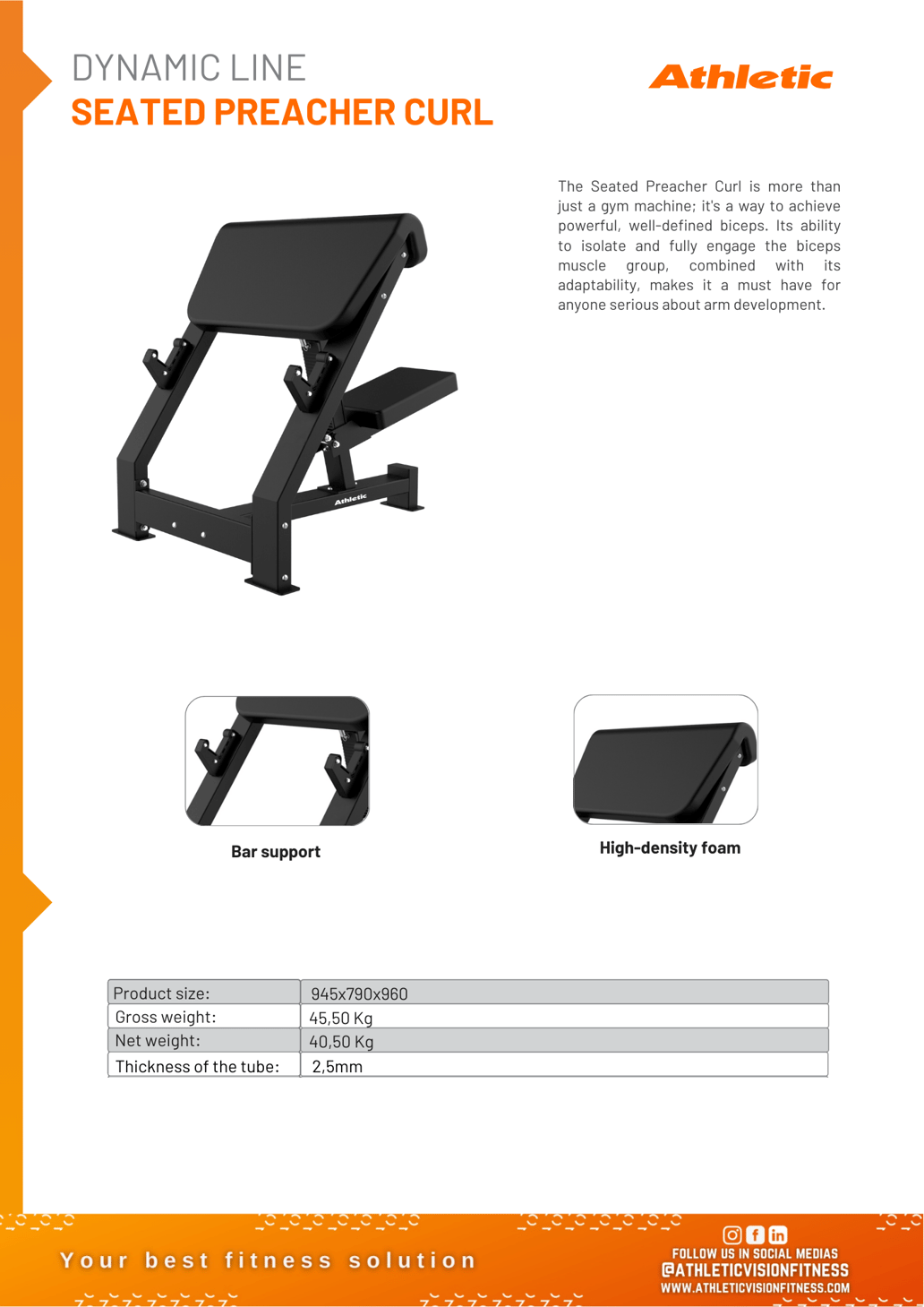 DYNAMIC LINE - SEATED PREACHER CURL