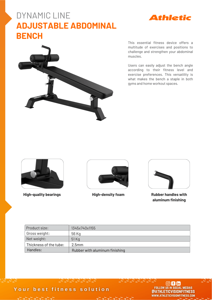 DYNAMIC LINE - ADJUSTABLE ABDOMINAL BENCH