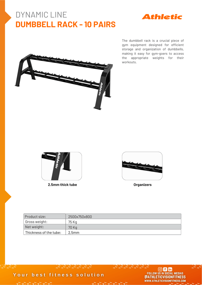 DYNAMIC LINE - DUMBBELL RACK - 10 PAIRS