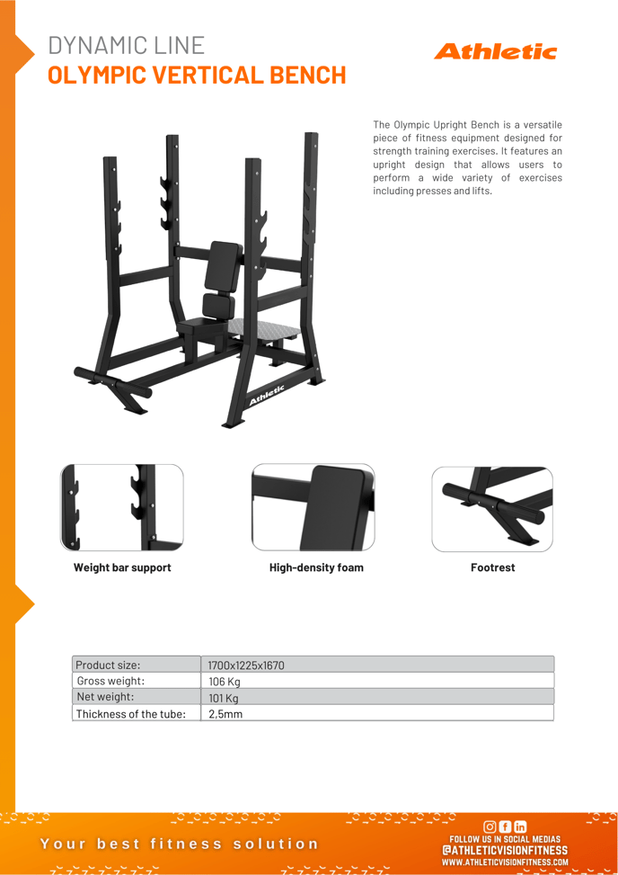 DYNAMIC LINE - OLYMPIC VERTICAL BENCH