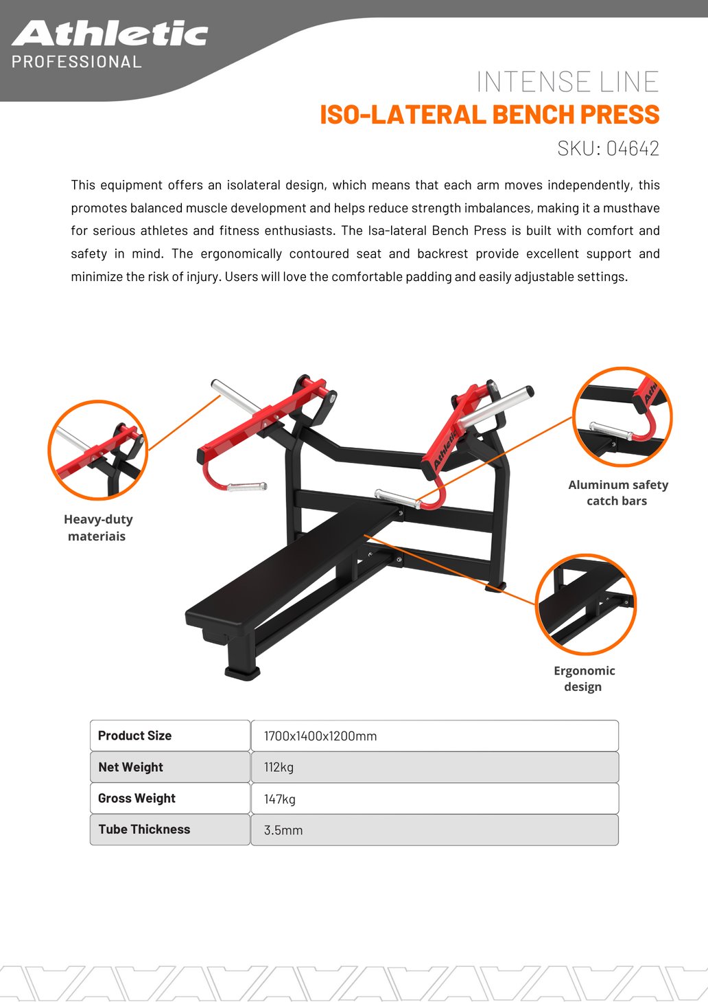 INTENSE LINE - ISO LATERAL BENCH PRESS