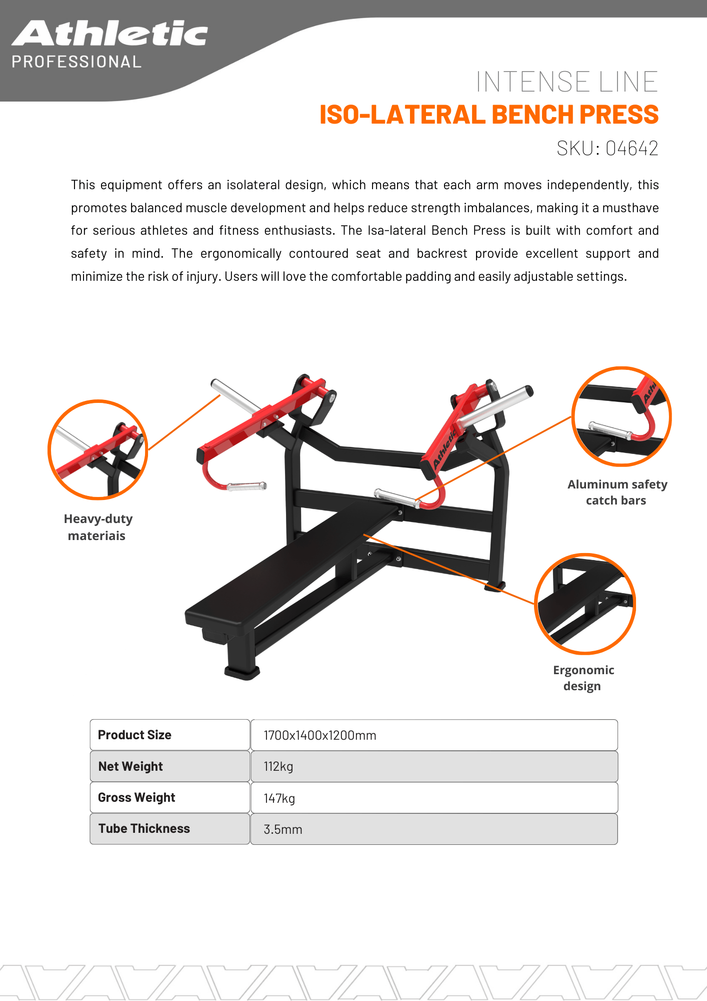 INTENSE LINE - ISO LATERAL BENCH PRESS