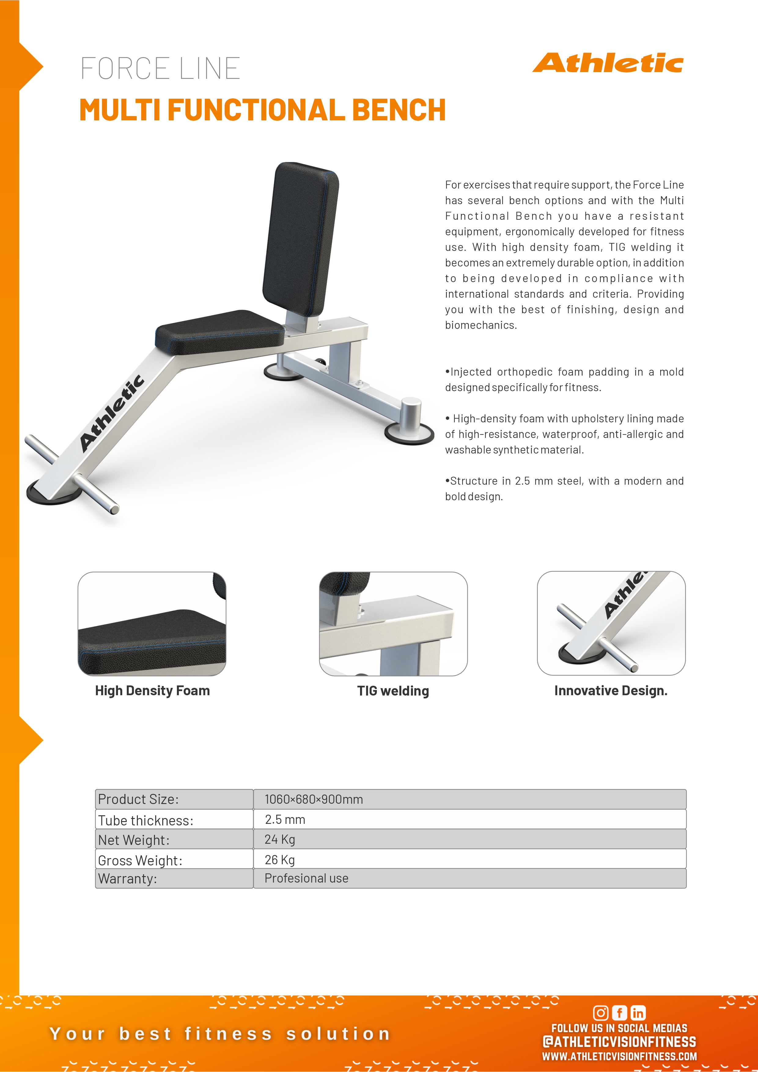 FORCE LINE - MULTI FUNCTIONAL BENCH