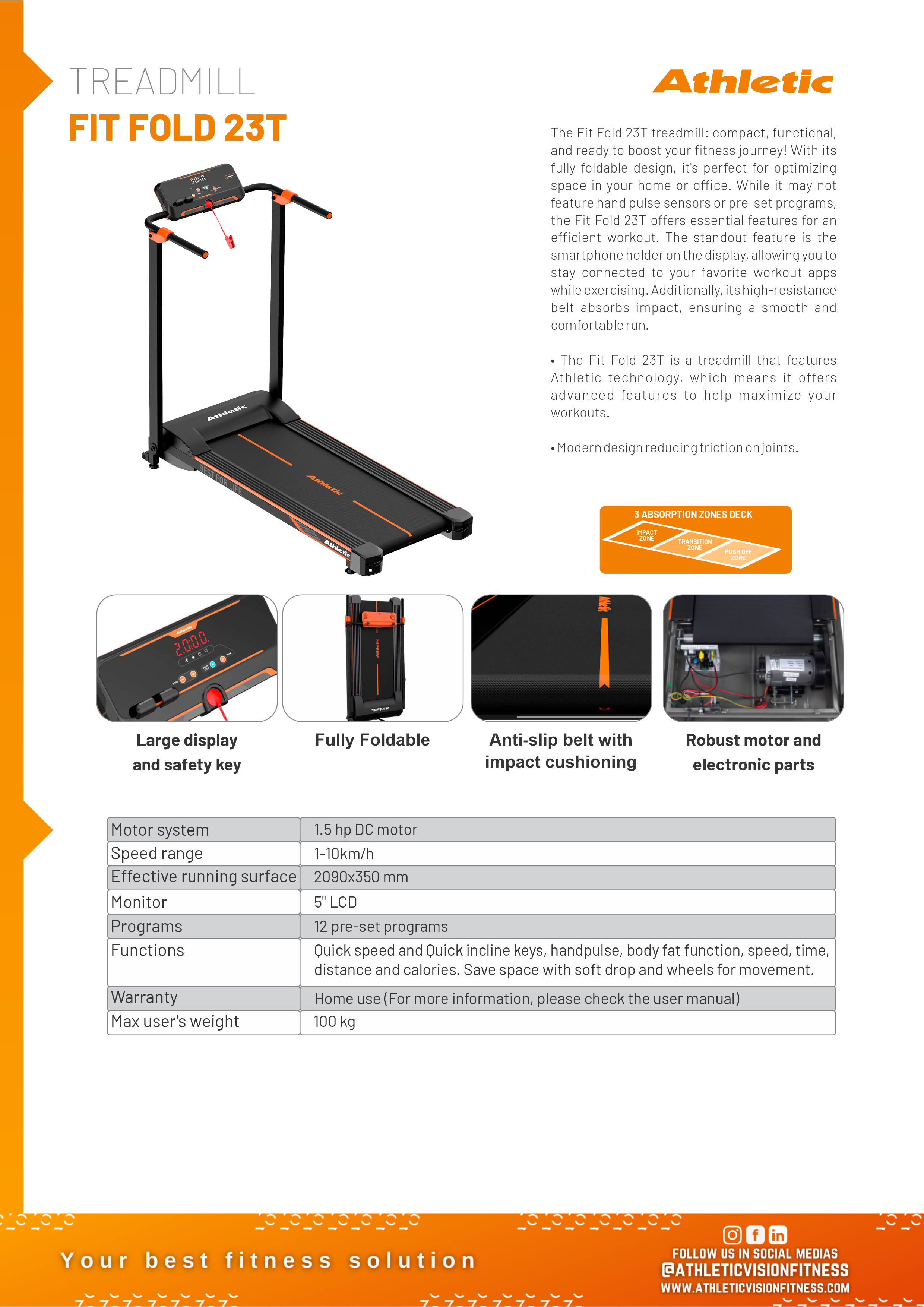 TREADMILL FIT FOLD - 23T
