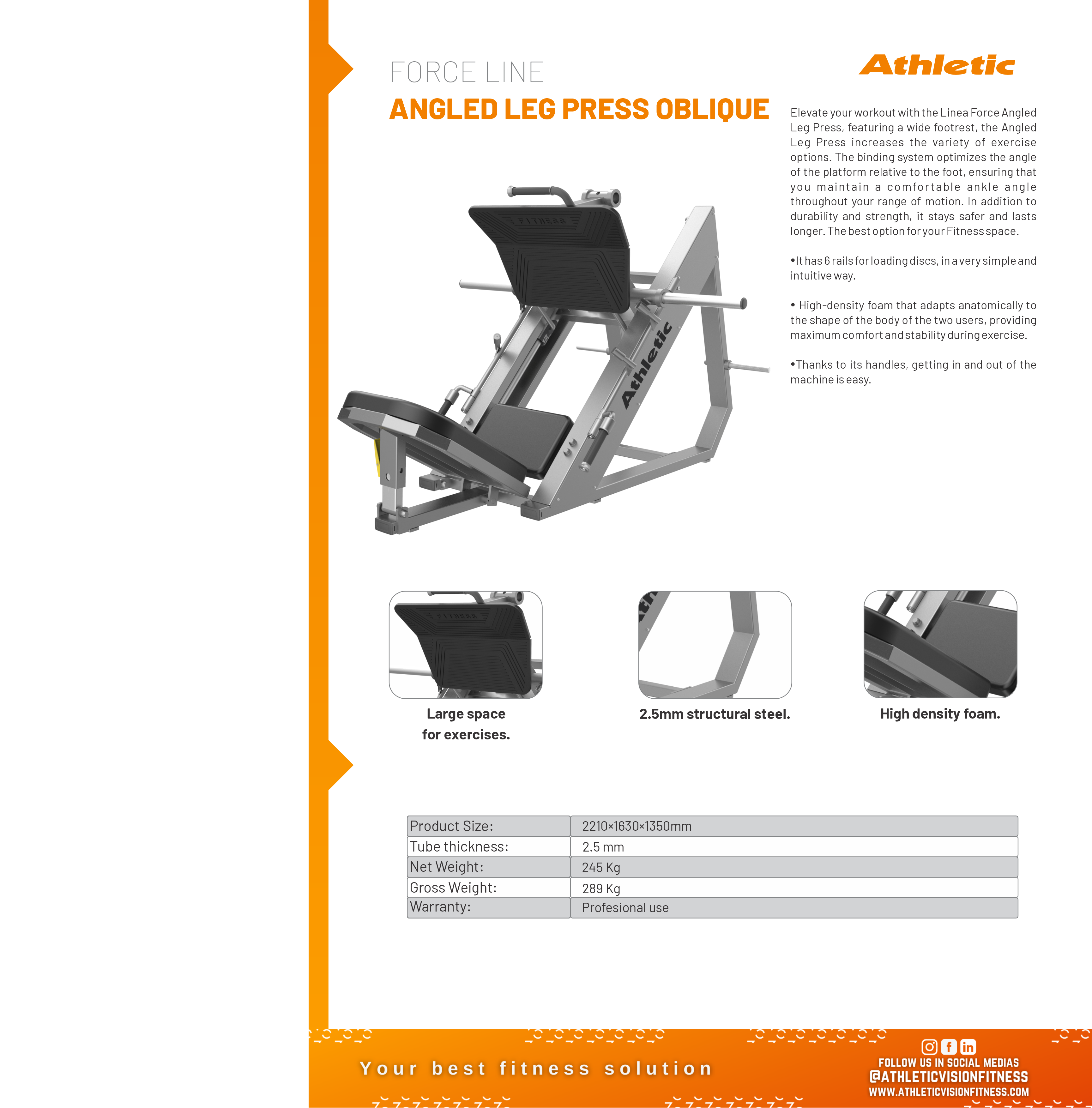 FORCE LINE - ANGLED LEG PRESS OBLIQUE